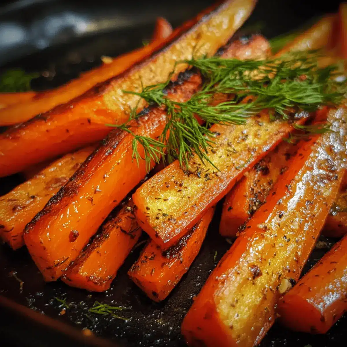 Easy Delicious Crispy Roasted Carrots with Dill