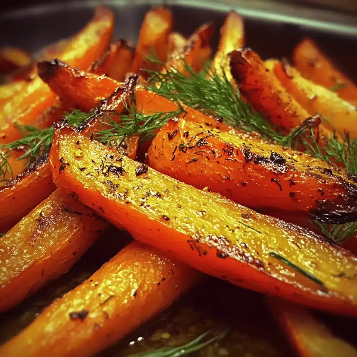 Easy Delicious Crispy Roasted Carrots with Dill