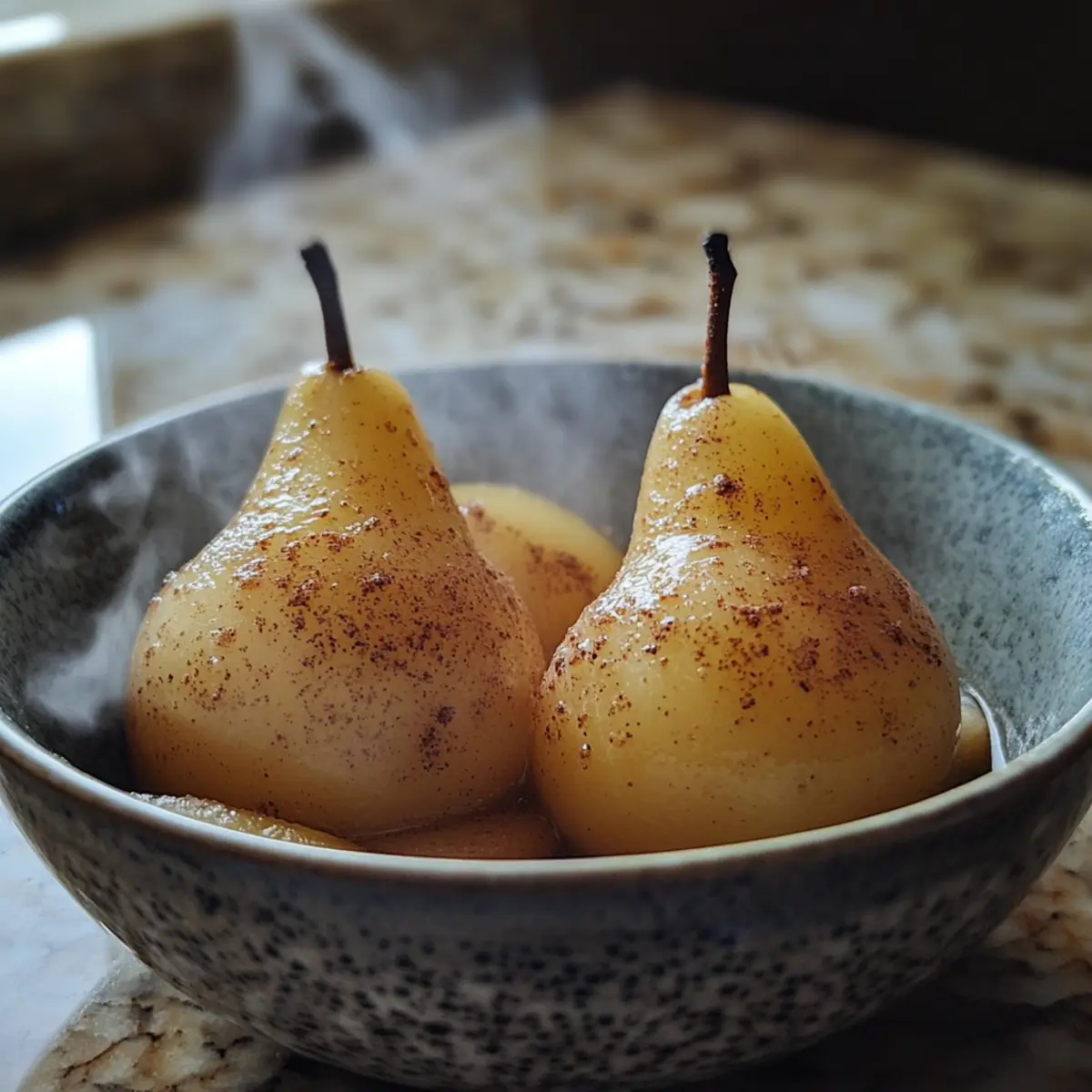Easy Delicious Steamed Pears with Cinnamon and Apple Juice recipe