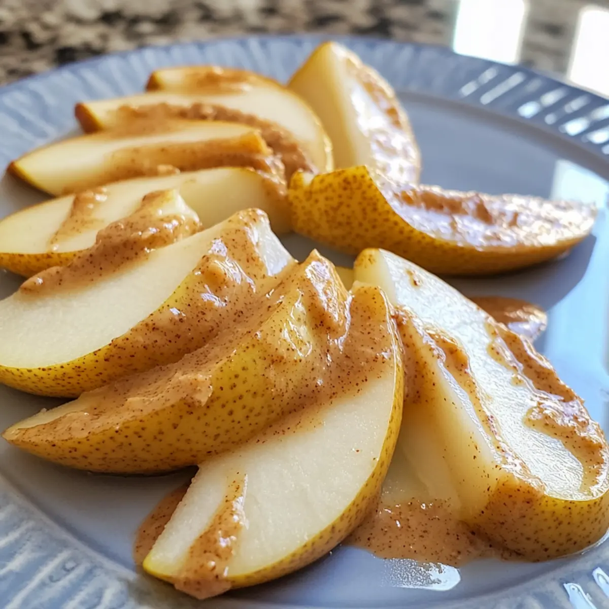 Easy delicious Pear Slices with Almond Butter recipe: juicy snack