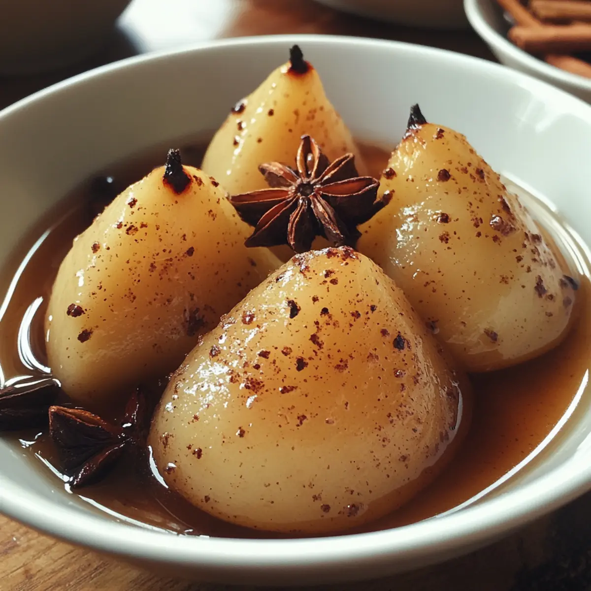 Easy Delicious Steamed Pears with Cinnamon and Apple Juice recipe