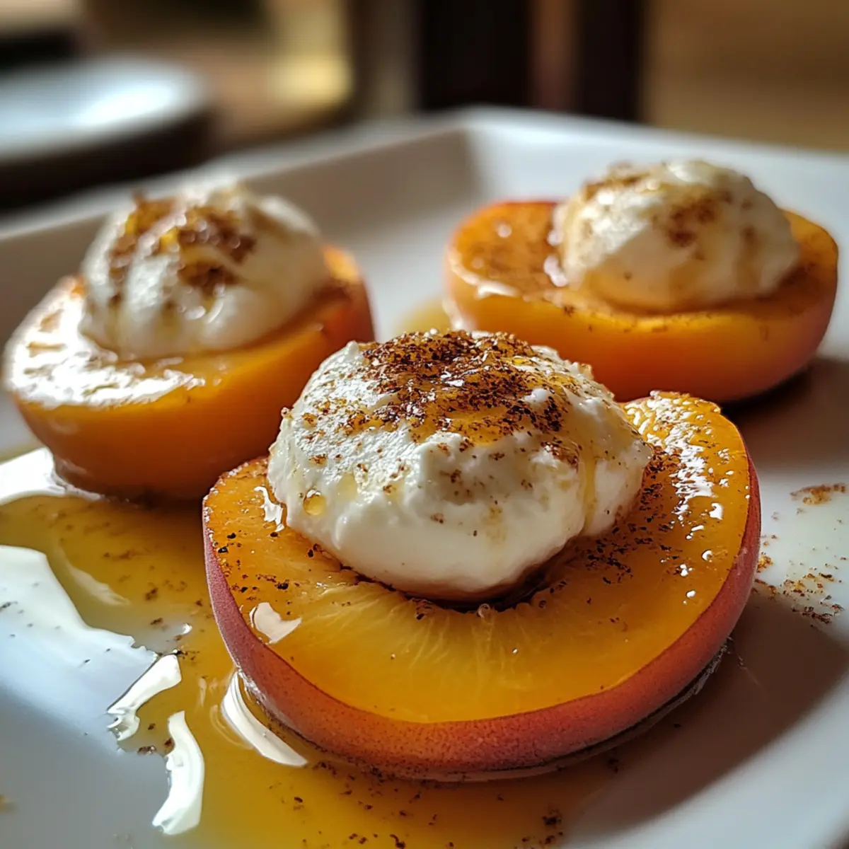 Easy Delicious Poached Peaches with Honey and Mascarpone recipe